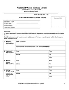 NWSD Petition for Annexation – Northfield Woods Sanitary District